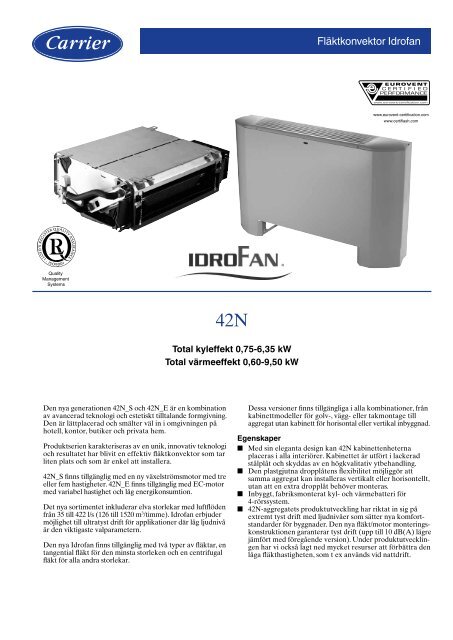 Produktblad Carrier 42N