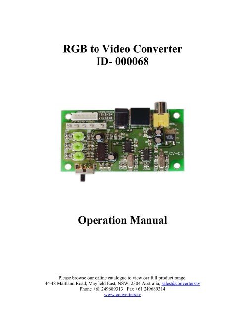 RGB to Video Converter - Converters.tv