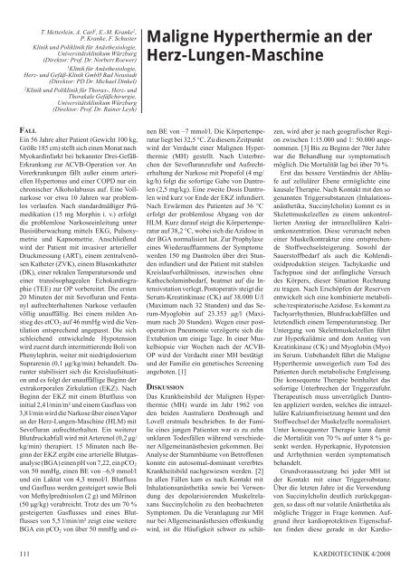 Maligne Hyperthermie an der Herz-Lungen-Maschine