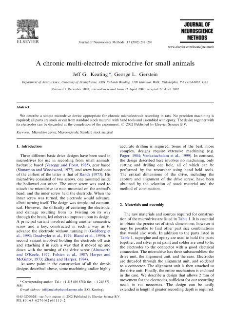 A chronic multi-electrode microdrive for small animals