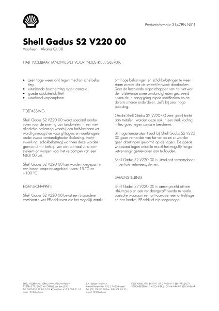 Shell Gadus S2 A320 Datasheet PDF Bearing (Mechanical), 56% OFF