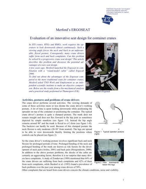 Research Ergoseat by TNO - Merford Cabins