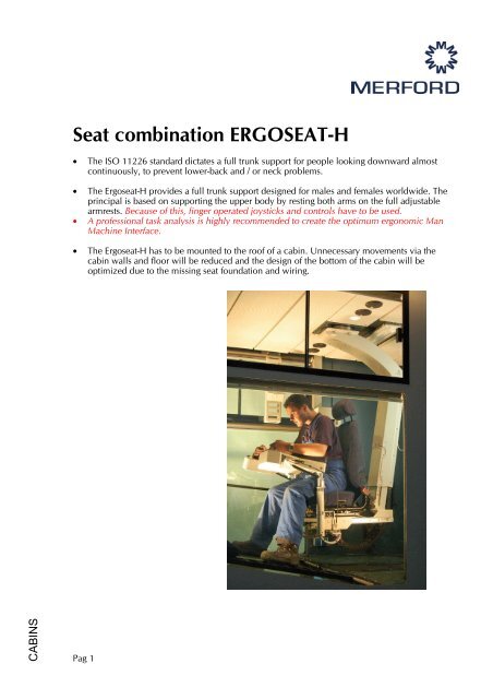 Seat combination ERGOSEAT-H - Merford Cabins