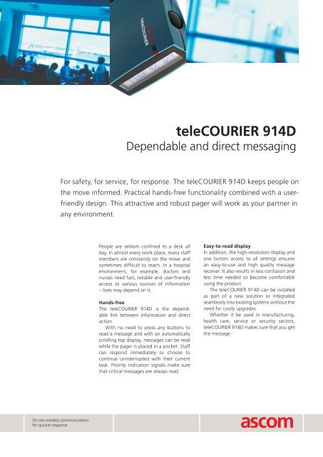 914D product brochure - Ascom UK