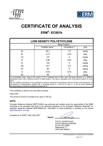 Certified Reference Material AOCS 0906-B Certificate of Analysis ...