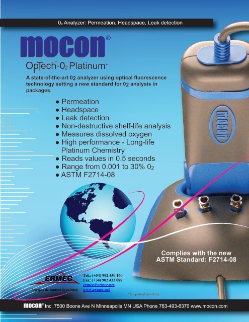 optech 02 platinum 02 analyzer permeation headspace leak ... - Ermec