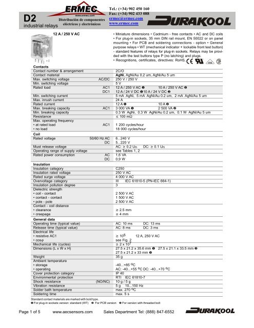 industrial relays - Ermec