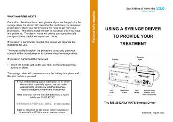 SYRINGE DRIVERS SECTION 1
