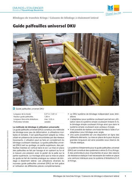 Guide palfeuilles universel DKU