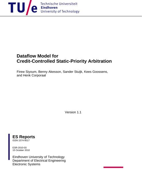 Dataflow Model For Credit Controlled Static Priority Arbitration