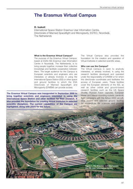 The Erasmus Virtual Campus - ESA