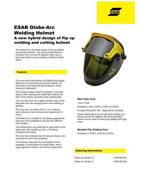 ESAB Globe-Arc Welding Helmet