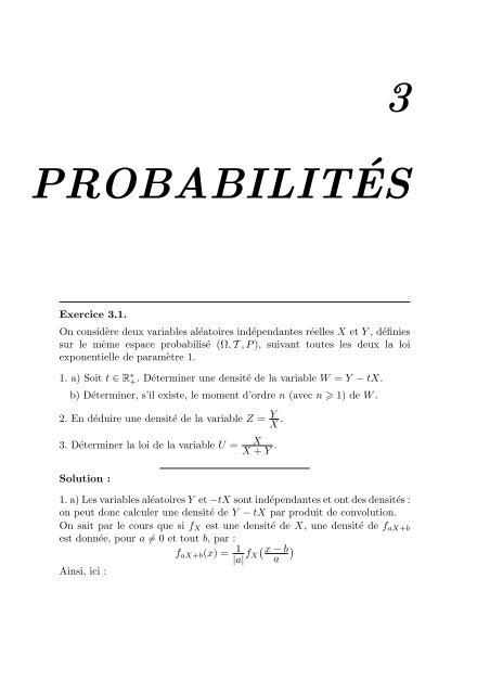 3 PROBABILIT´ES - ESCP Europe
