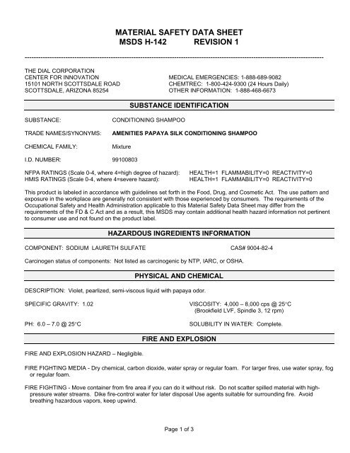 Sani Cloth Plus Msds Sheet