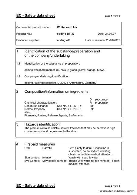 EC - Safety data sheet - The Consortium