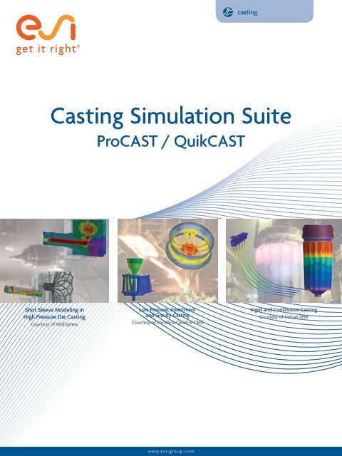 Casting Simulation Suite Procast And Quikcast Brochure Esi Group