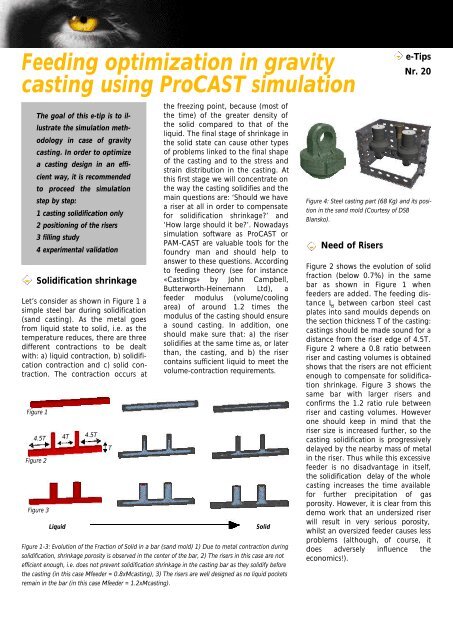 Feeding optimization in gravity casting using ProCAST ... - ESI Group