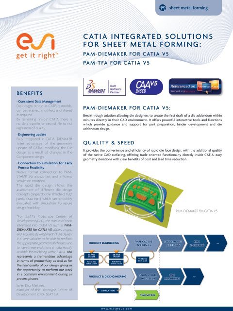 CAtiA integRAteD solutions foR sheet MetAl foRMing: - ESI Group