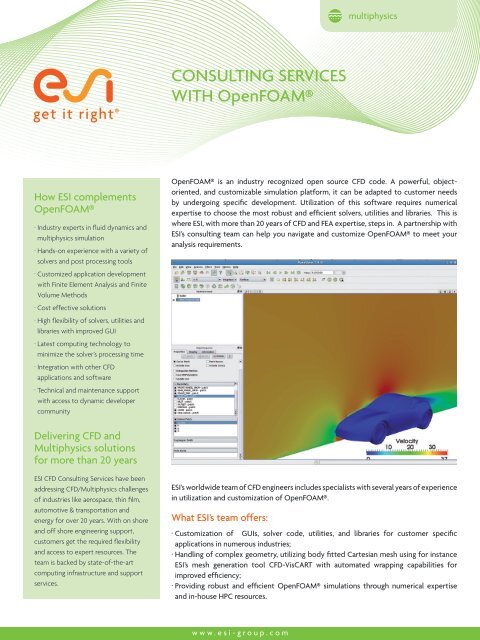 OpenFOAM Flyer - ESI Group