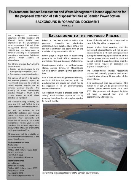 Environmental Impact Assessment and Waste Management ... - Eskom