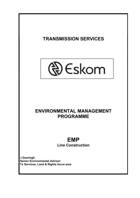 Appendix I- ESKOM EMP