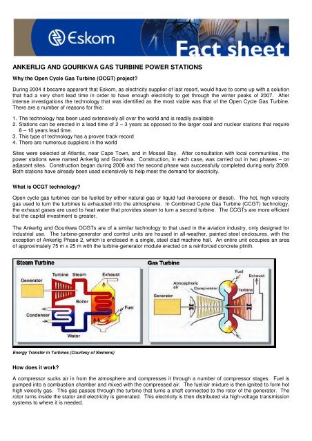 ankerlig and gourikwa gas turbine power stations - Eskom