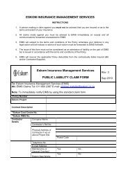 Third Party Liability Claim Form - Eskom