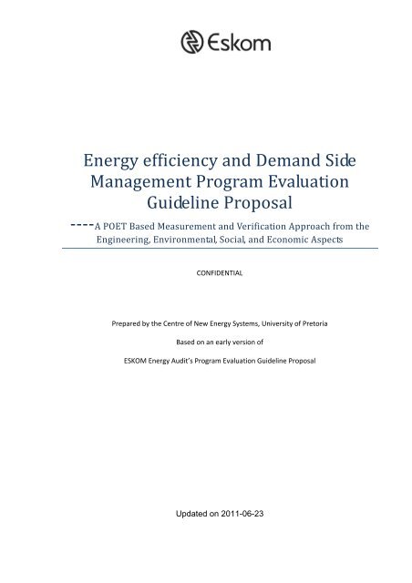 Energy efficiency and Demand Side Management Program ... - Eskom