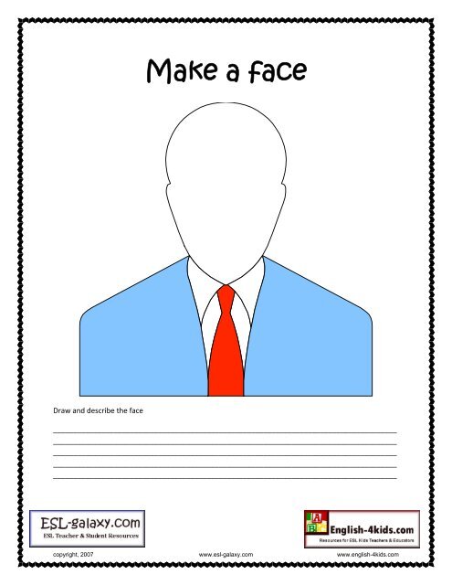Personality adjectives practice - Draw and make a face - ESL Galaxy
