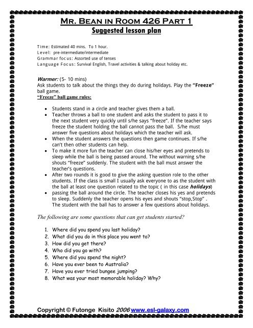 Mr Bean In Room 426 pdf ESL Galaxy Mr Bean In Room 426 pdf ESL Galaxy