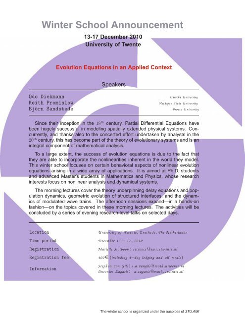 Winter School Announcement