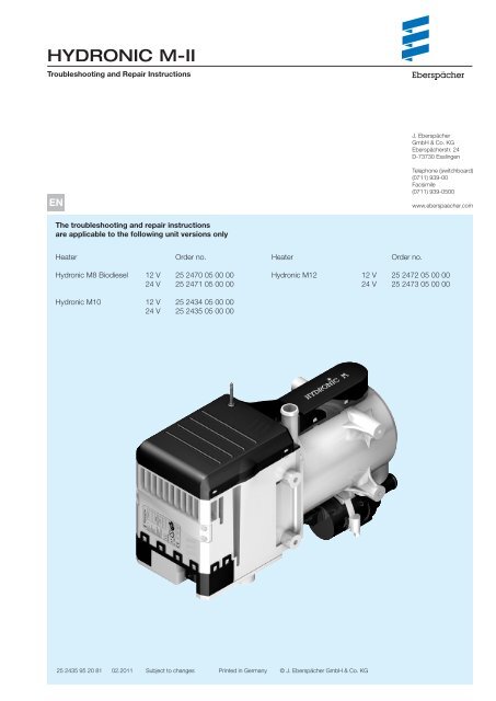 HYDRONIC M-II - Espar