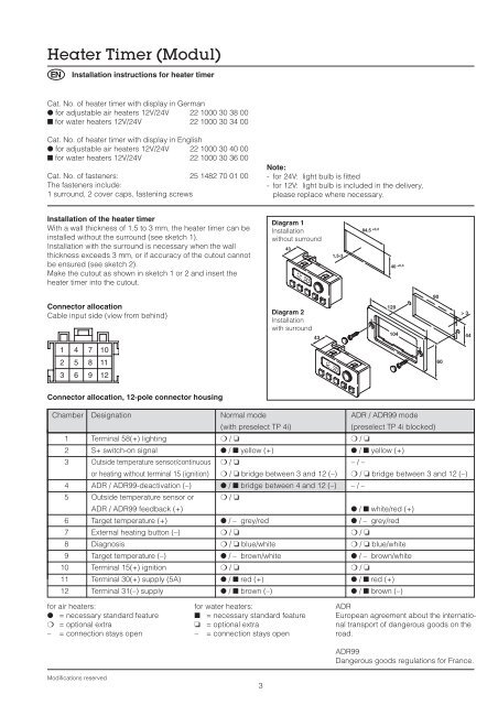 Heater Timer (Modul) - Espar