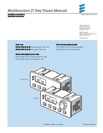 7 Day Electronic Timer Te7-bq Manual - lastpulse