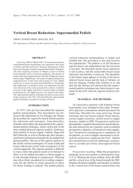 Vertical Breast Reduction Superomedial Pedicle Esprs