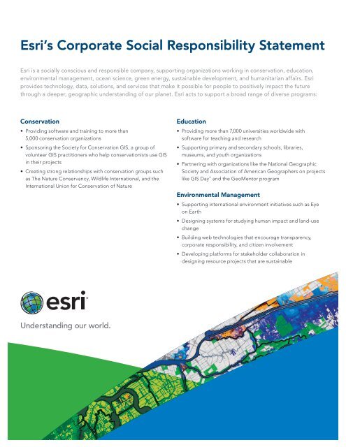 Esri's Corporate Social Responsibility Statement