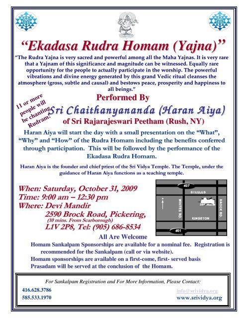 “Ekadasa Rudra Homam (Yajna) Sri Chaithanyananda (Haran Aiya)