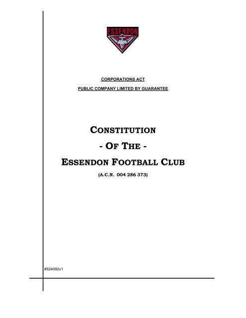 Constitution - Essendon Football Club