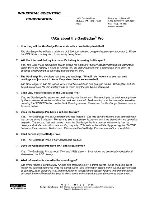 FAQs about the GasBadge Pro - Essential Safety