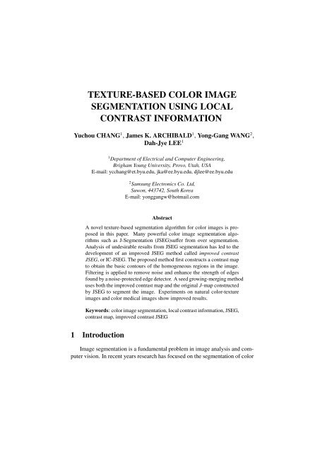 Texture Based Color Image Segmentation Using Local Contrast