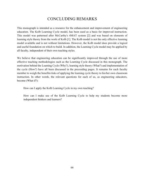 Conclusion and References - Ira A. Fulton College of Engineering ...