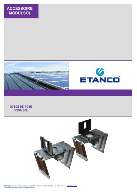 Solarkonsole MODULSOL® fuer Blechdach - Etasol-solar-zubehoer ...