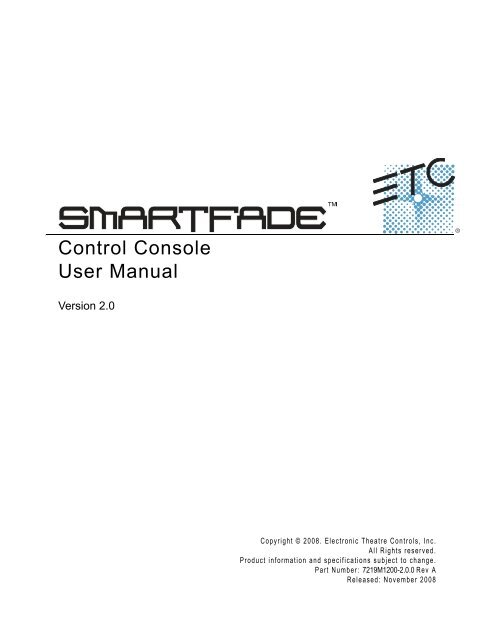 Smartfade User Manual - Production Services Ireland