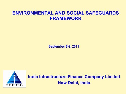 ENVIRONMENTAL AND SOCIAL SAFEGUARDS FRAMEWORK