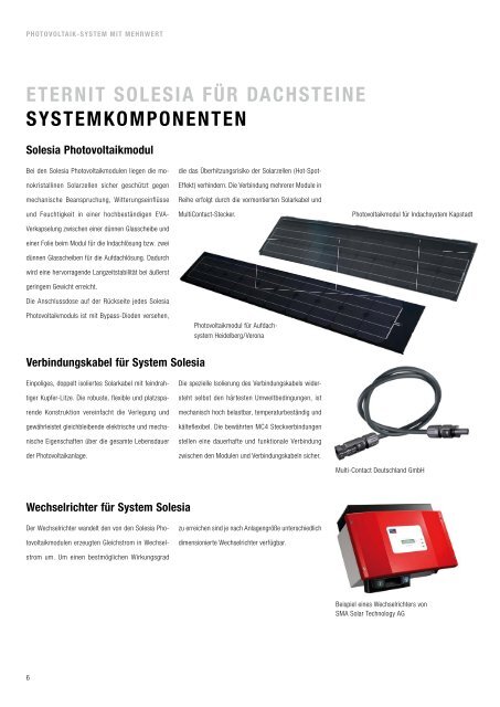 Eternit Solesia für Dachsteine – Systemkomponenten (S ... - Eternit AG