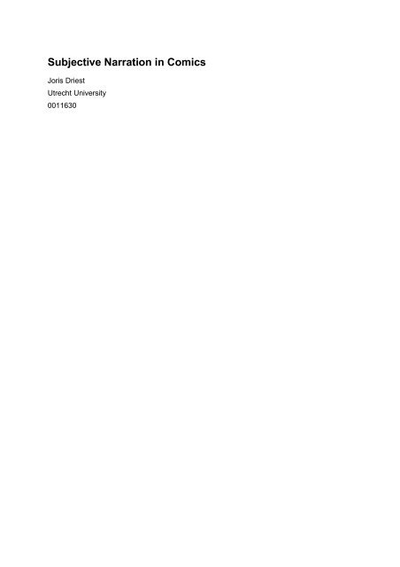 Subjective Narration in Comics - Igitur