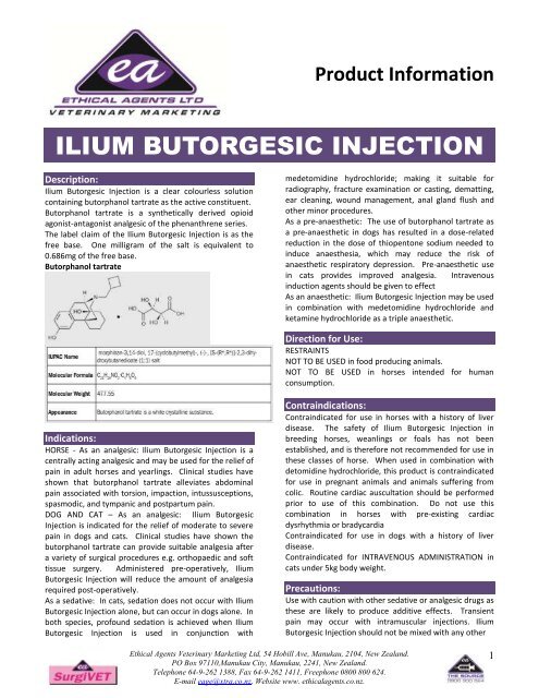 Butorgesic - Ethical Agents