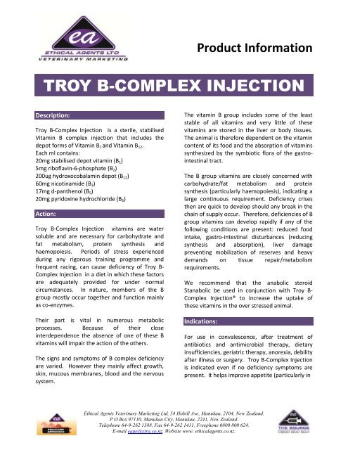 TROY B-COMPLEX INJECTION - Ethical Agents