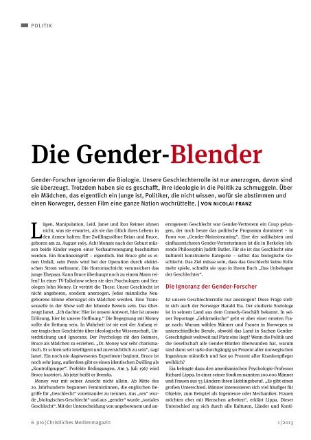 Die Gender-Blender - Ethikinstitut