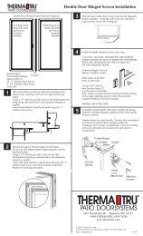 Multi-Point Lock Hardware Installation - Therma-Tru Doors